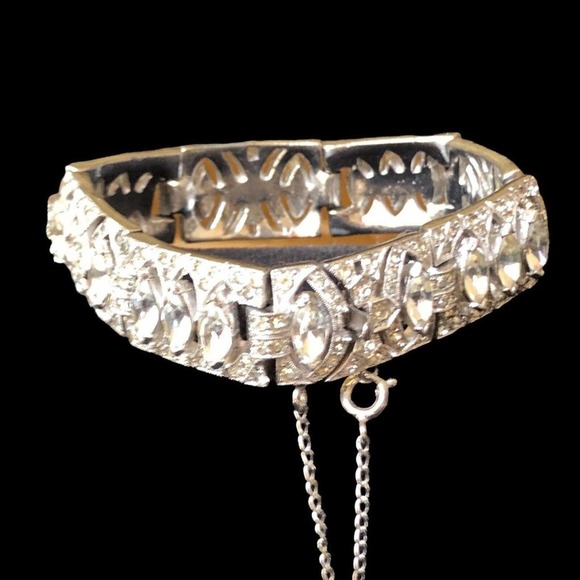 Unbranded | Jewelry | Vintage Rhinestone Silver Tone Art Deco Statement ...